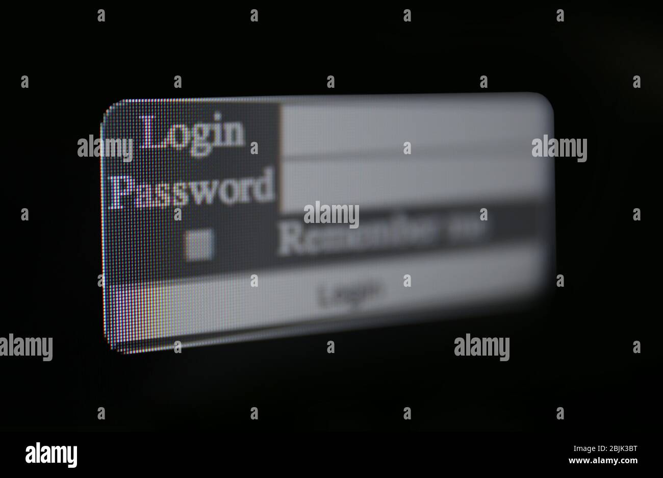 Login and password box on screen Stock Photo - Alamy