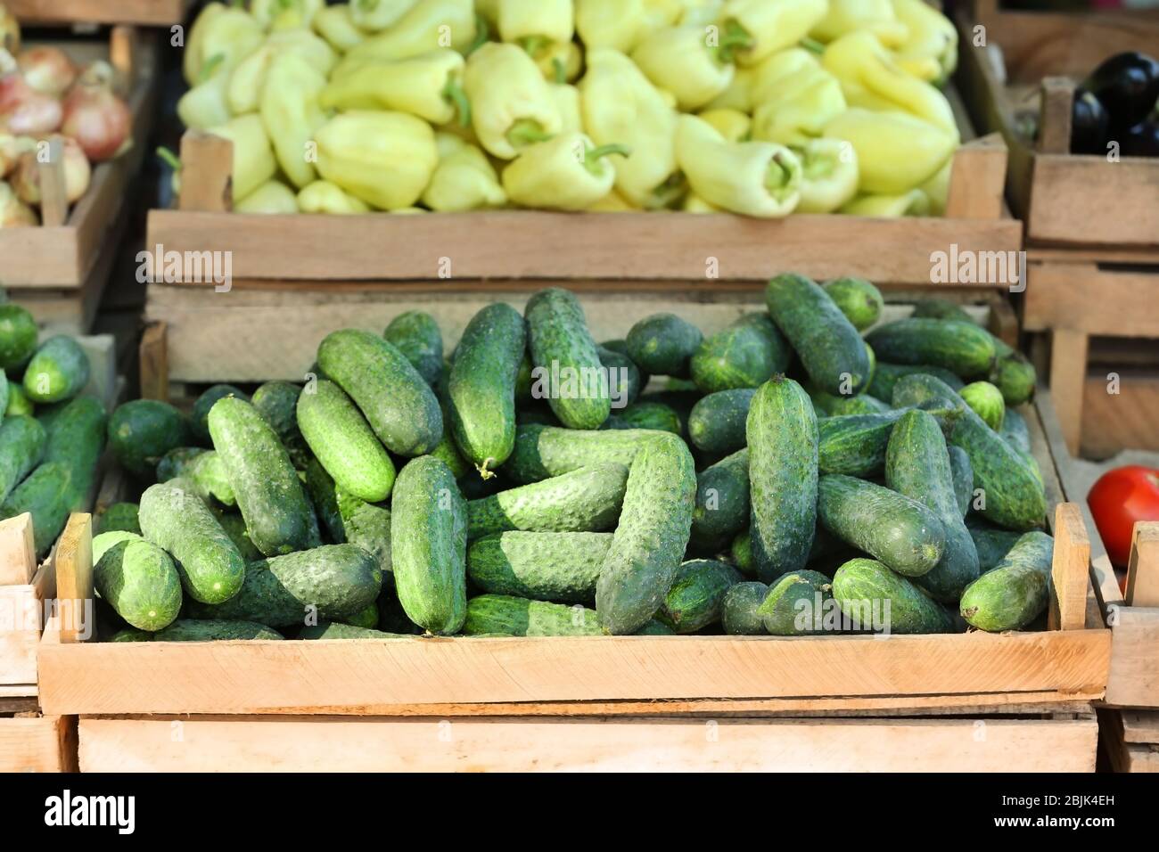 Cucumbers in crate hi-res stock photography and images - Alamy