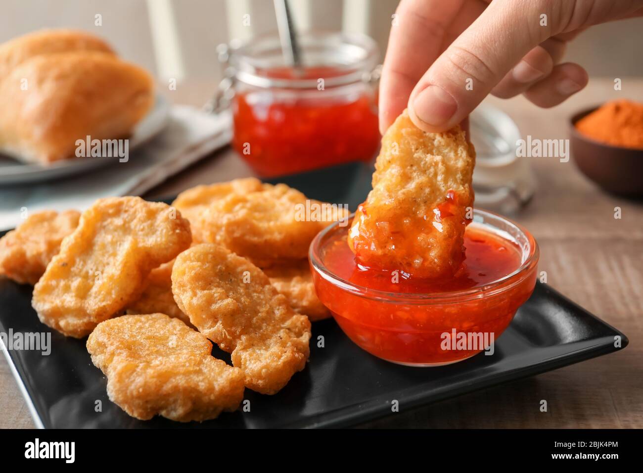 Chicken nugget dipping hi-res stock photography and images - Alamy