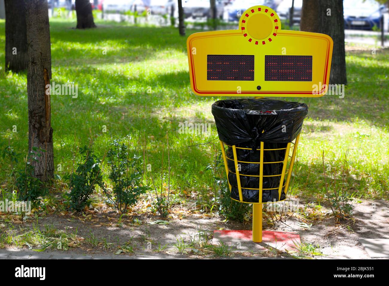 Modern garbage bin outdoors Stock Photo - Alamy