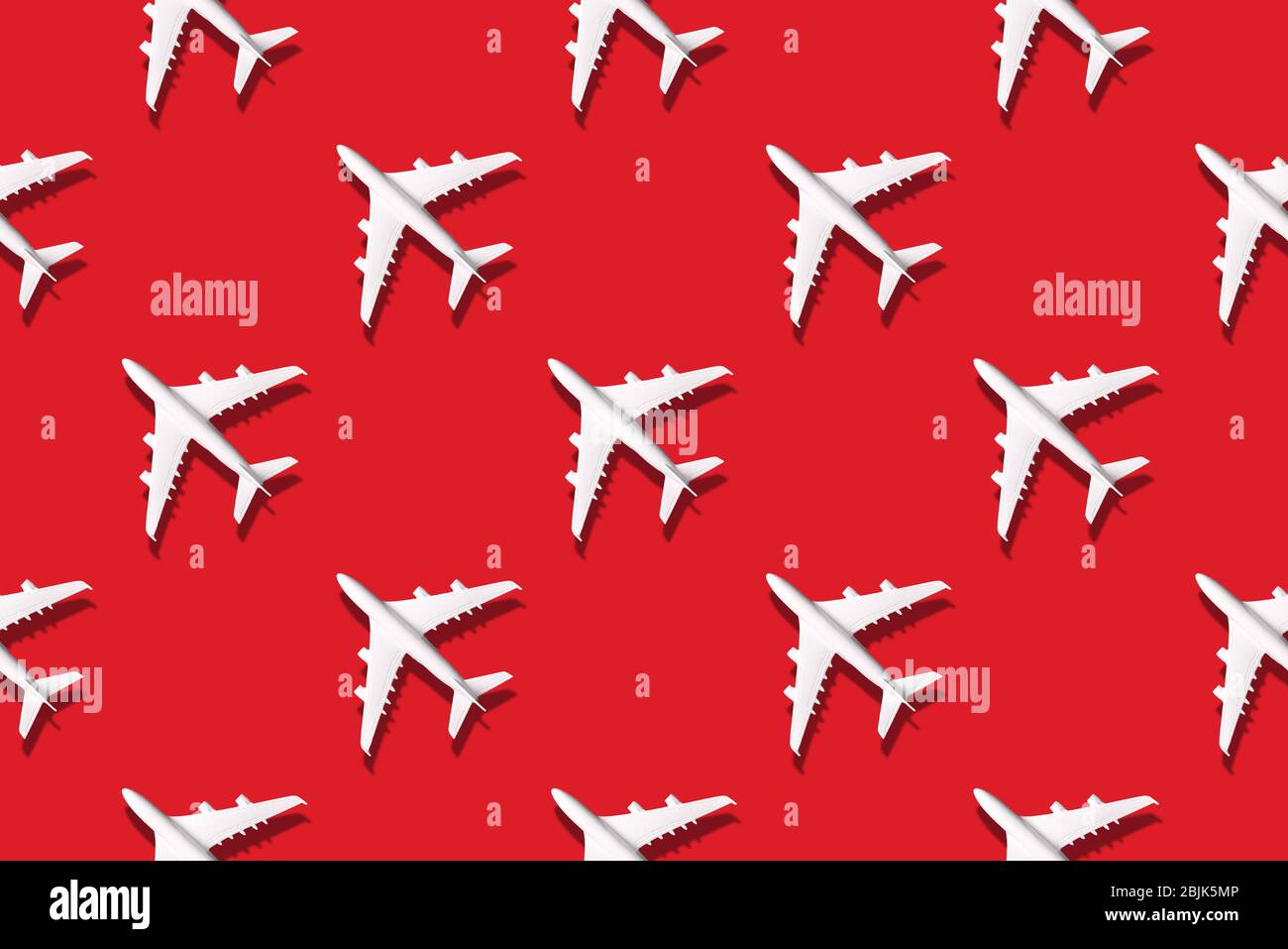 Summer Pattern Creative Banner Of White Planes On Bright Background