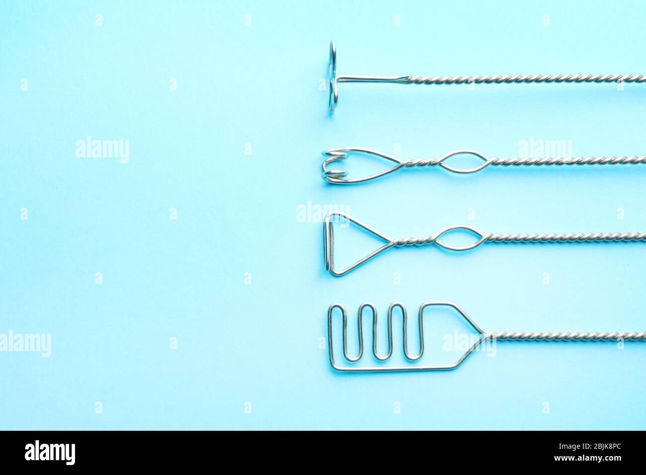 Set of logopedic probes for speech correction on color background Stock ...