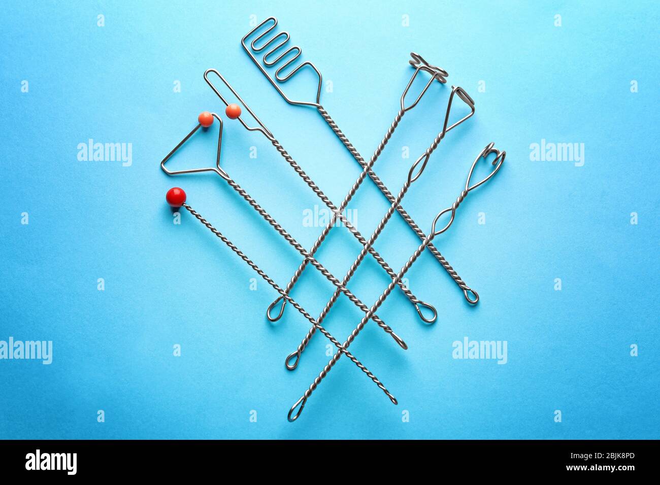 Set of logopedic probes for speech correction on color background Stock ...