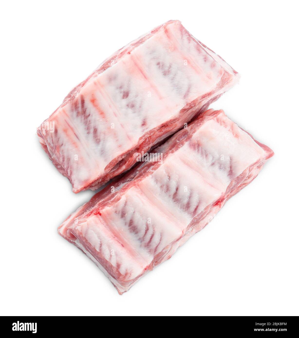 Raw ribs on white background Stock Photo - Alamy