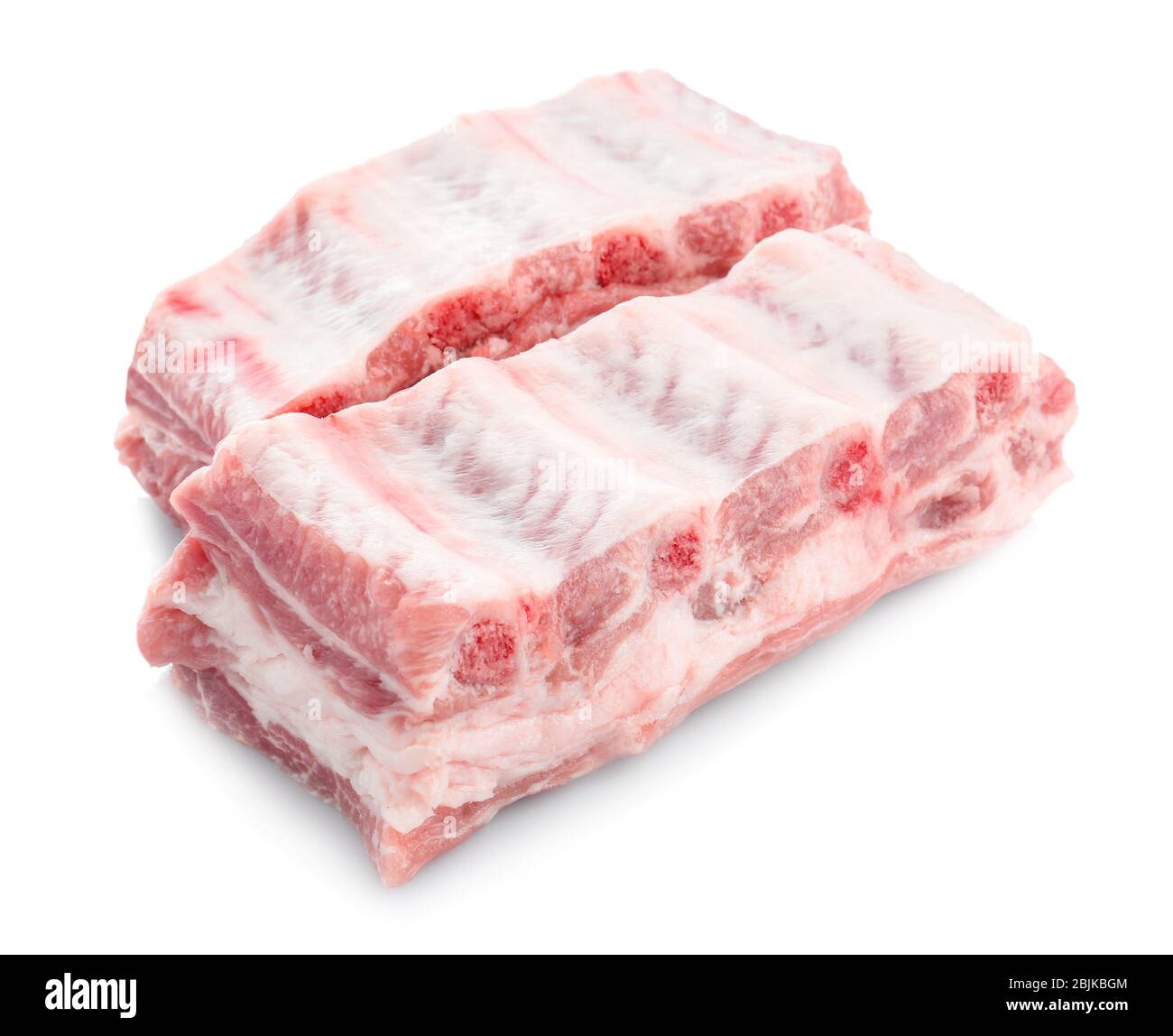 Raw ribs on white background Stock Photo - Alamy