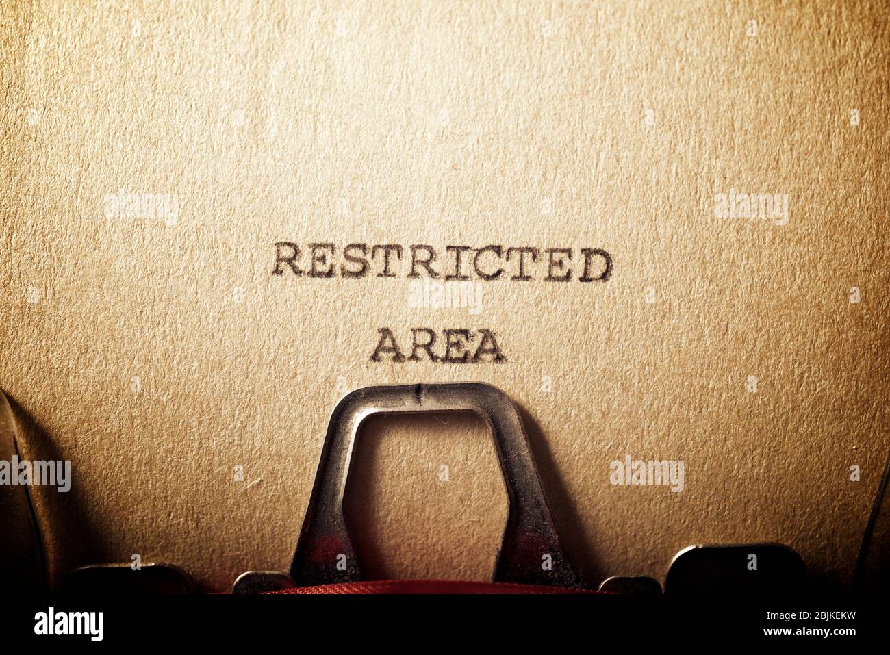 Restricted area text written on a paper Stock Photo - Alamy