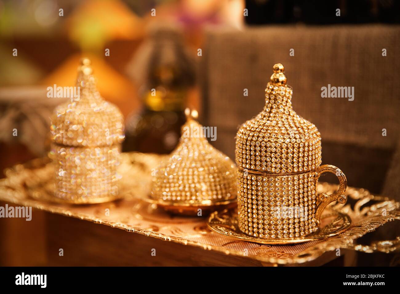 Beautiful traditional Turkish cups in shop Stock Photo - Alamy