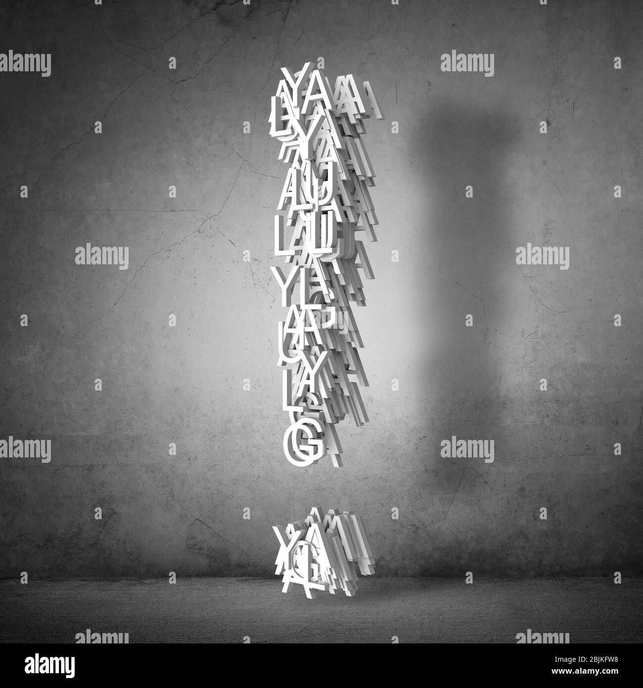 Big exclamation mark, 3D rendering Stock Photo - Alamy