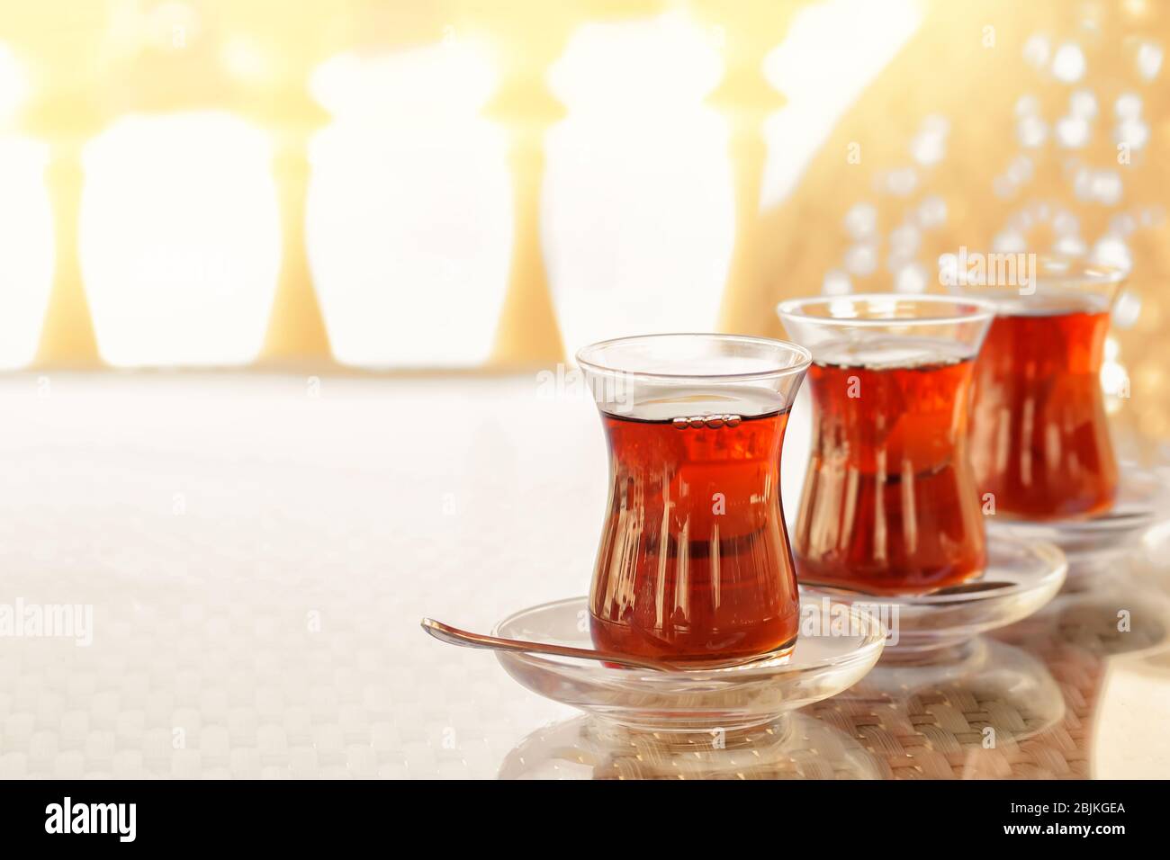 Turkish tea in tulip glasses hi-res stock photography and images - Alamy
