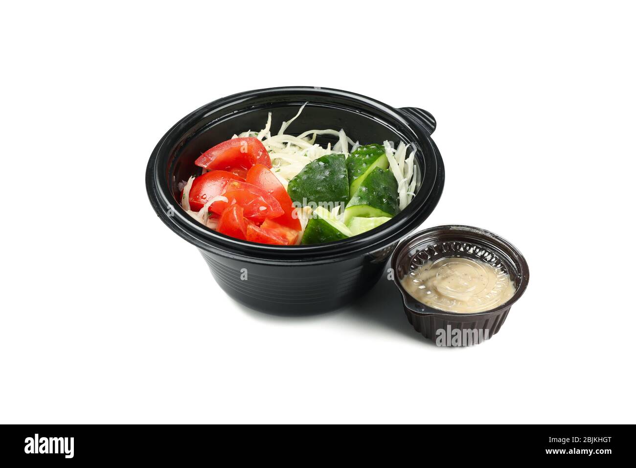 Salad in take away box isolated on white background Stock Photo - Alamy