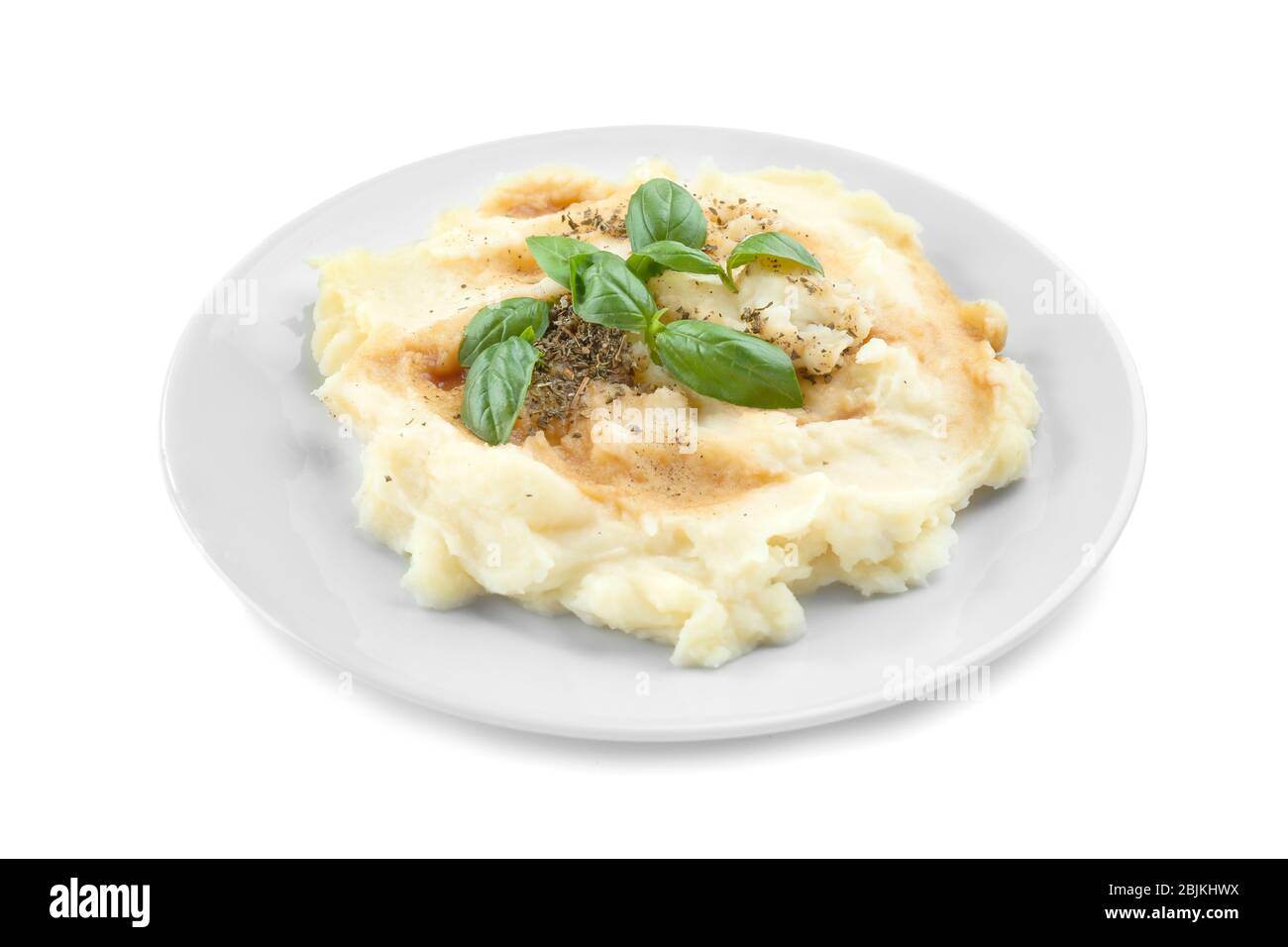 Ceramic plate mashed potato Cut Out Stock Images & Pictures - Alamy