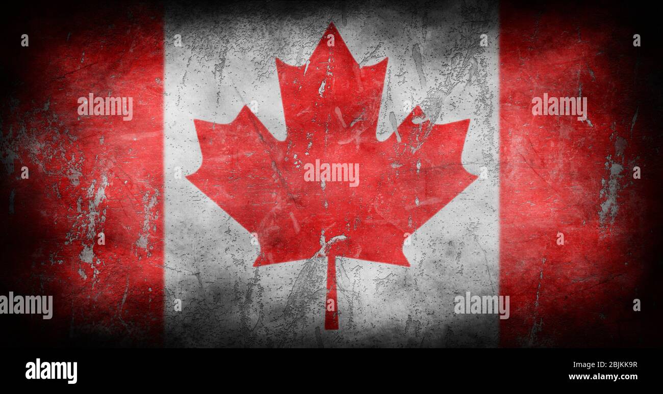 Canada flag with grunge texture 3D illustration Stock Photo - Alamy