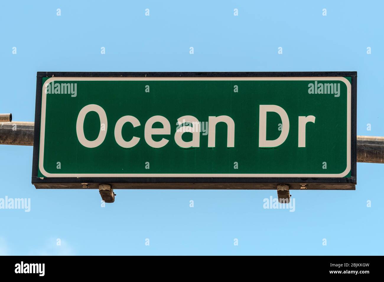 Street sign of famous street Ocean Drive in Art Deco, Miami South Beach ...