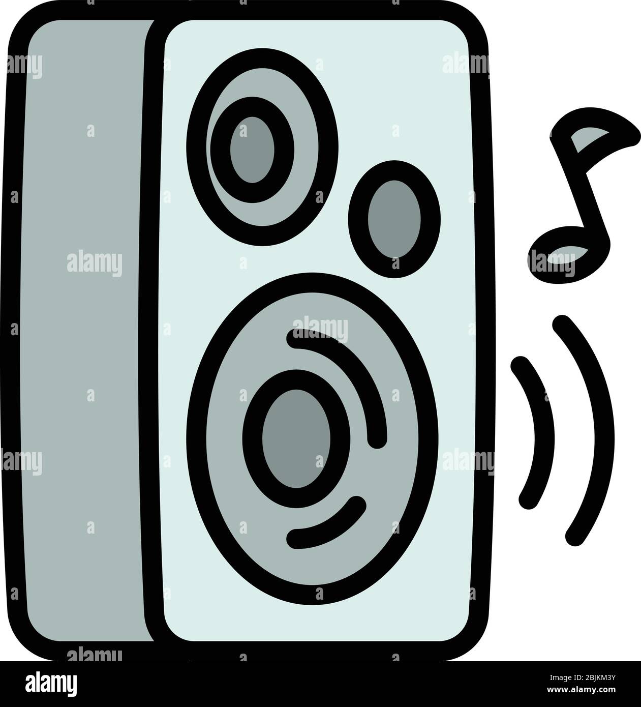 Playing music speaker icon. Outline playing music speaker vector icon ...