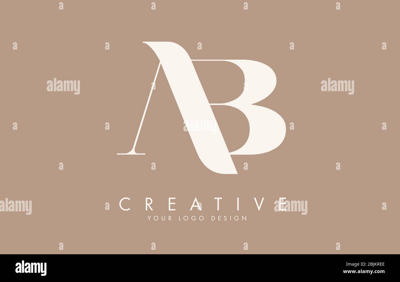 AB A B letters logo design. Long Tail effect vector illustration sign ...