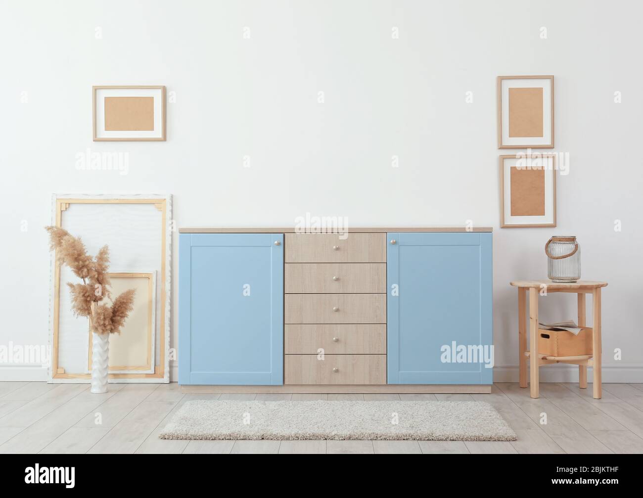 Stand for TV set in modern living room Stock Photo - Alamy