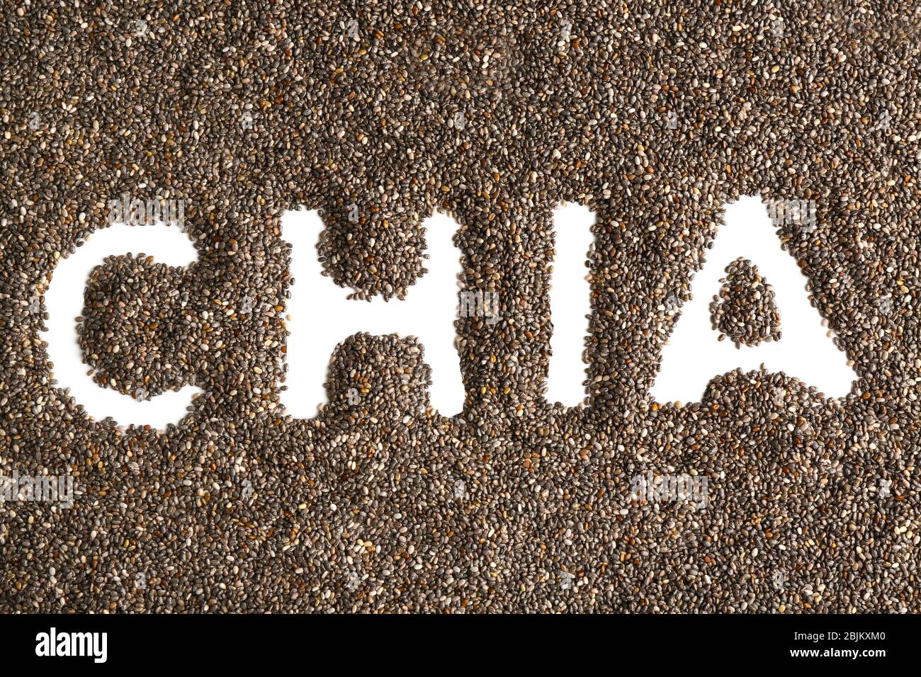 Word CHIA made of seeds on white background Stock Photo - Alamy