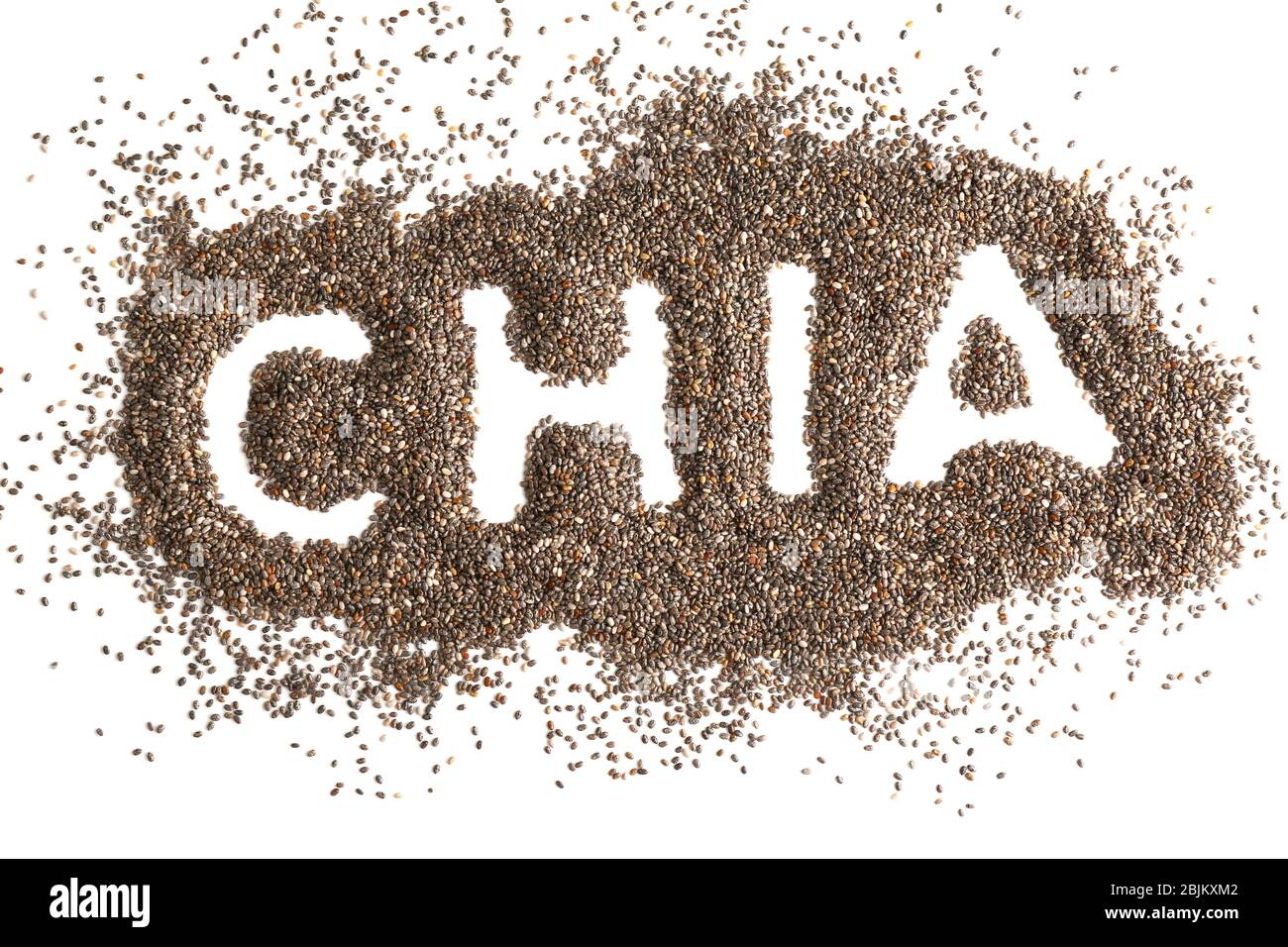 Word CHIA made of seeds on white background Stock Photo - Alamy