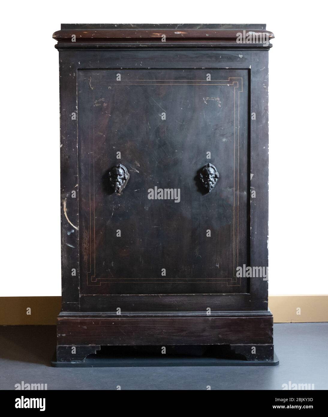 Old metal safe, fireproof document cabinet, isolated Stock Photo - Alamy