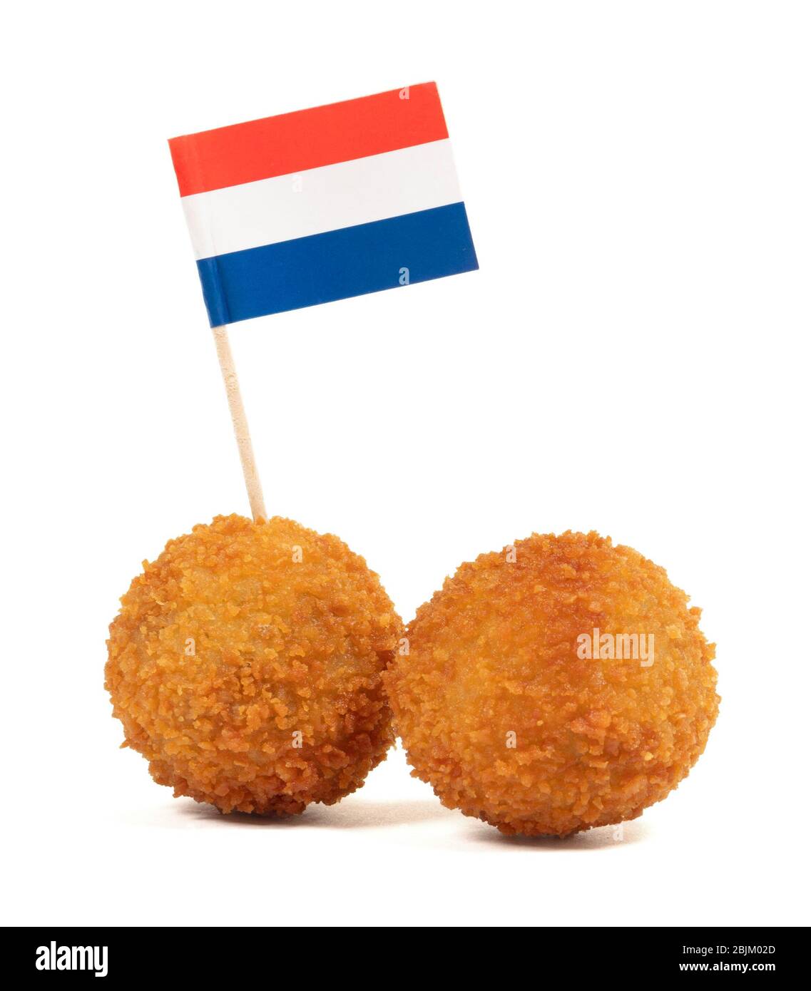 Dutch traditional snack bitterbal with a dutch flag, isolated Stock ...