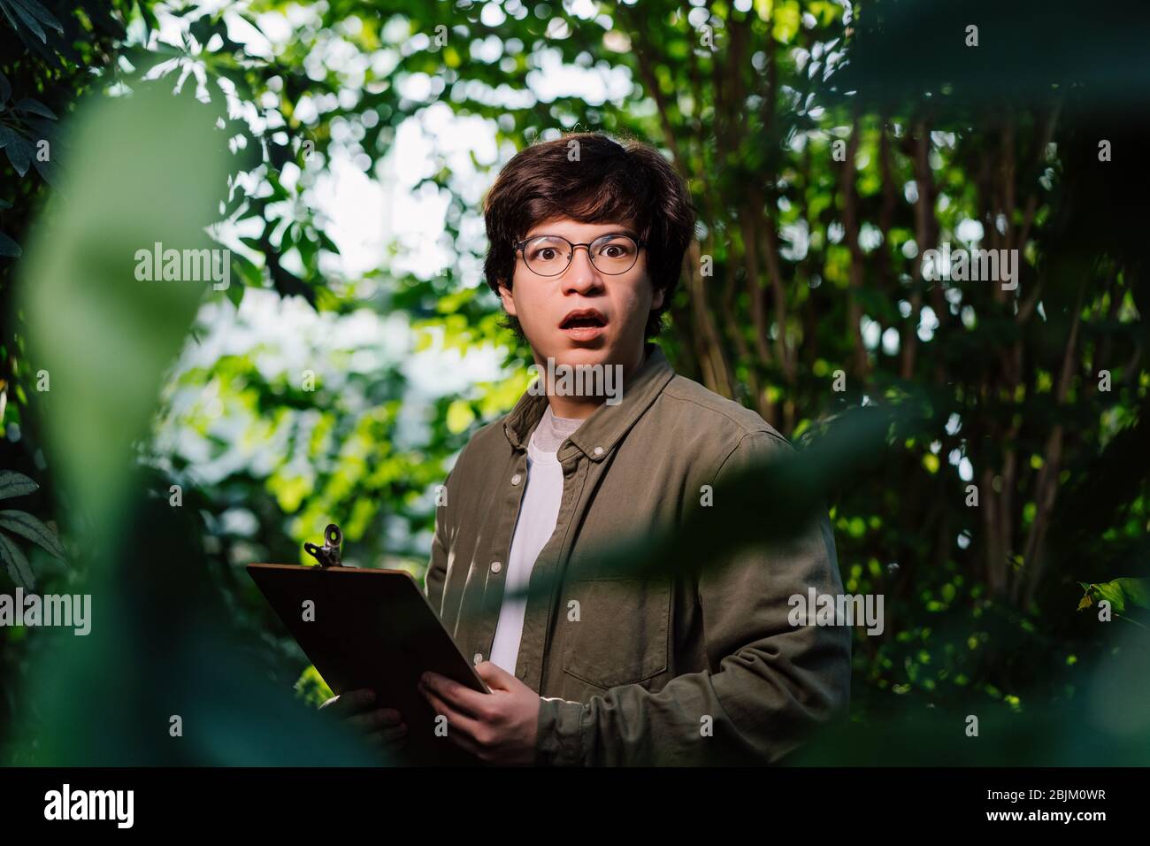 Nature protection concept. Male scientist looking at the camera Stock ...