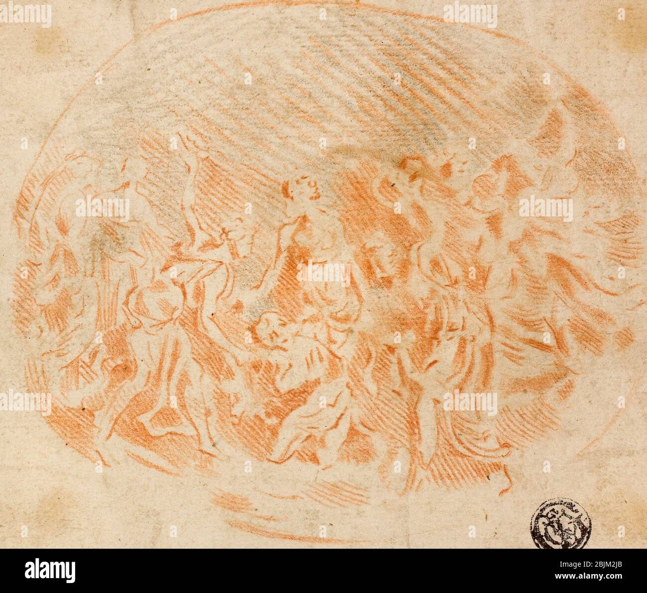 Black chalk and red chalk on ivory laid paper hi-res stock photography ...