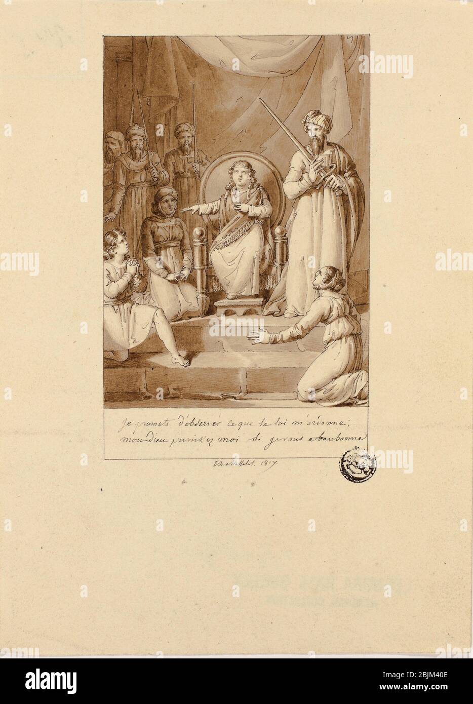Author Charles Abraham Chasselat Scene From Racines Athalie 1817