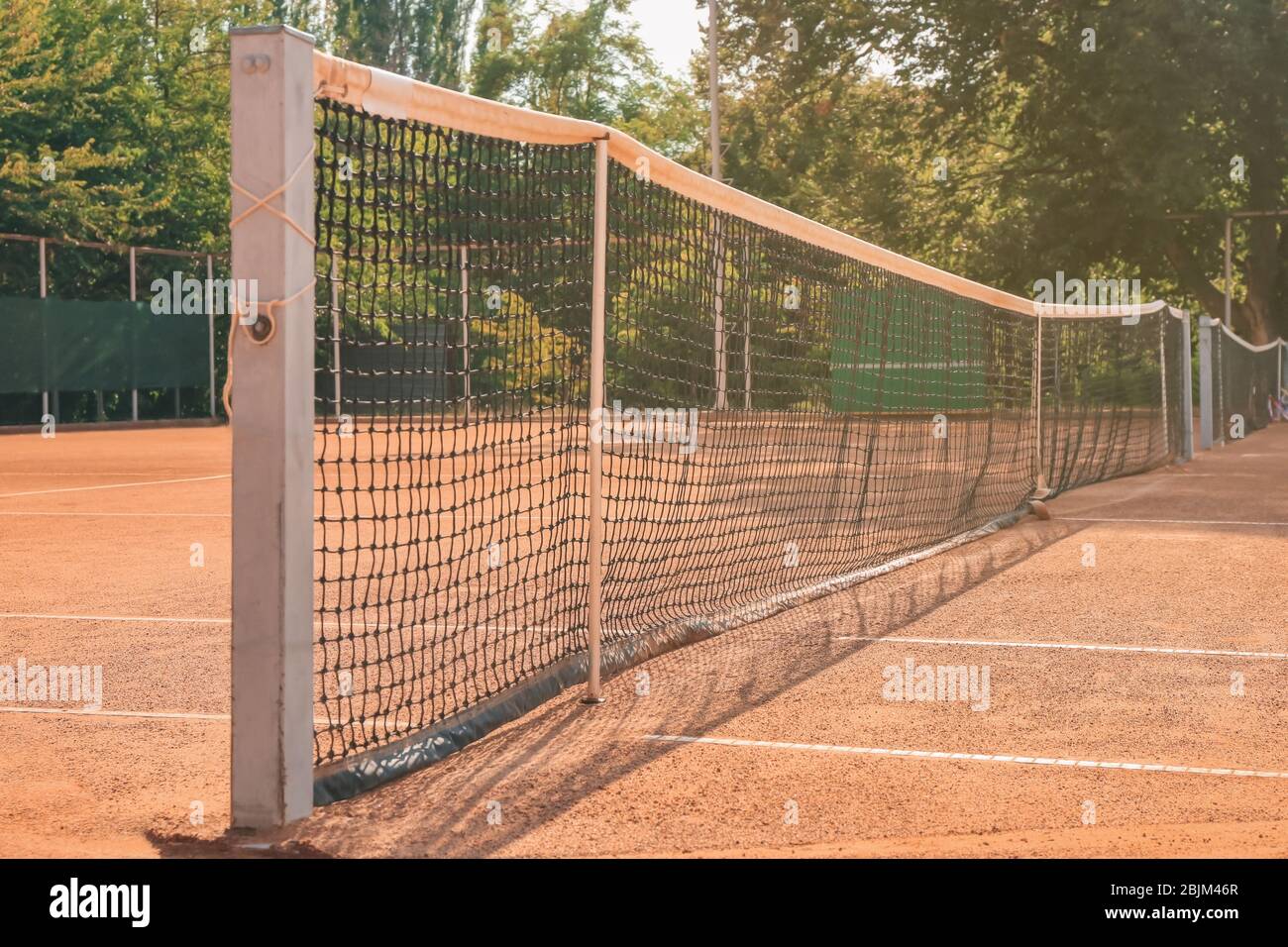 Tennis net on court, outdoors Stock Photo - Alamy