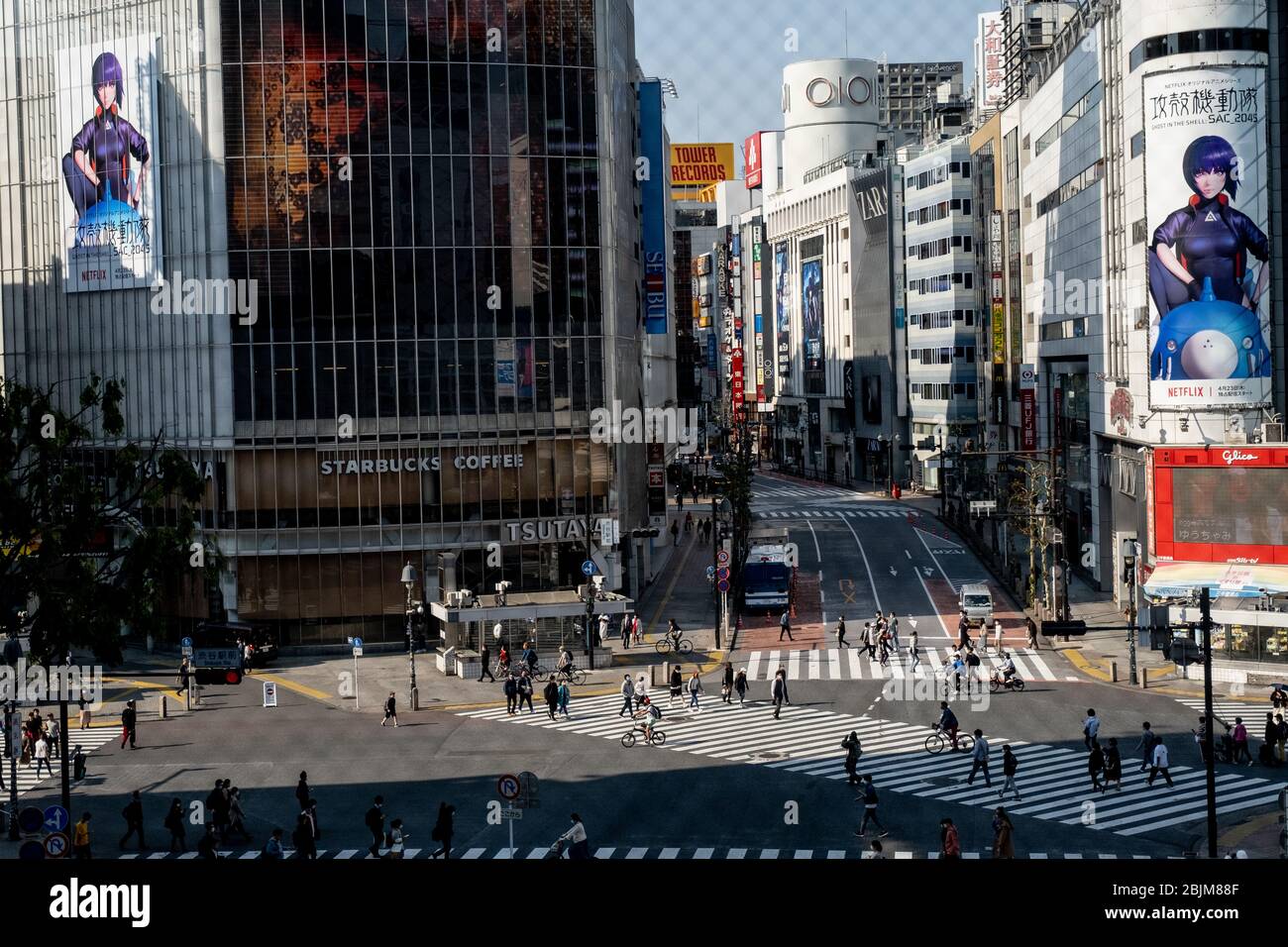 Shibuya crossing is less busy than the usual during lockdown amid ...