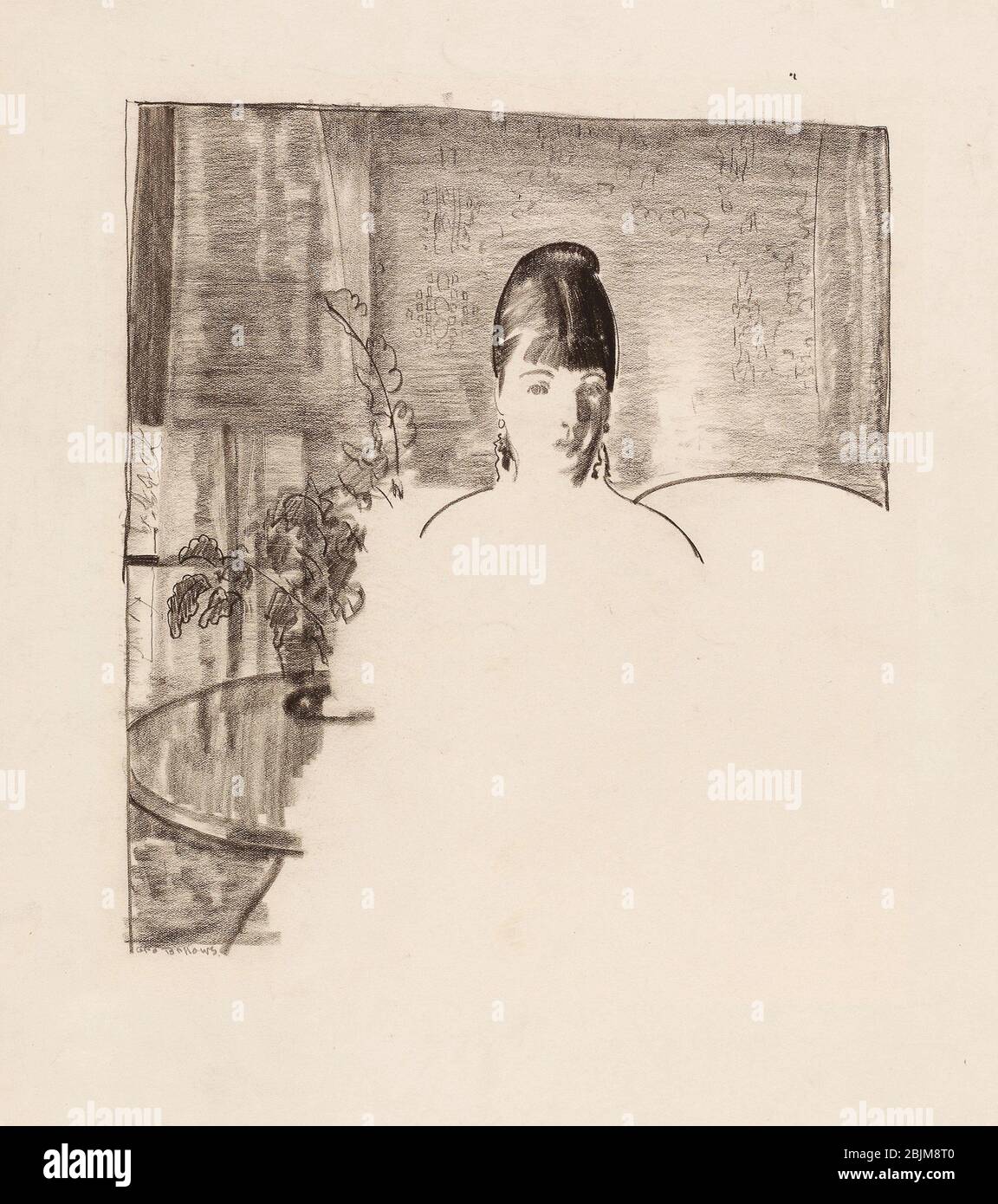 Author: George Wesley Bellows. Sketch of Emma Bellows - George Wesley ...