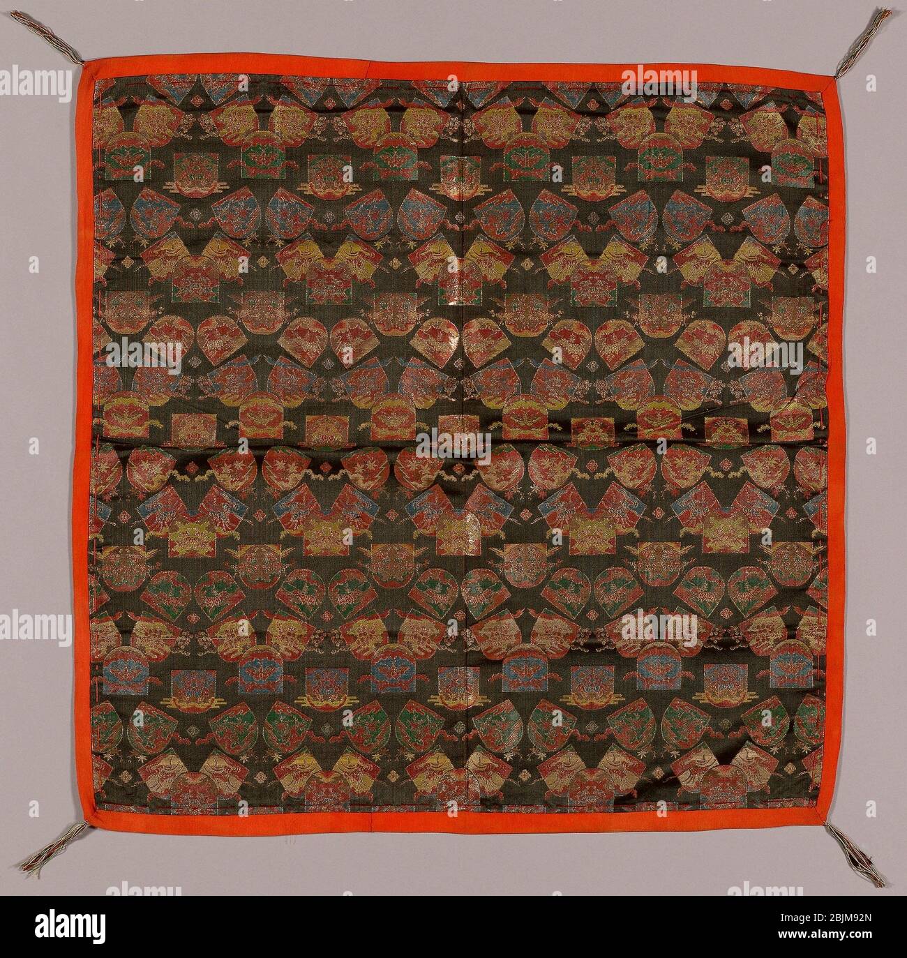 Kinran fancy compound satin silk and gilt paper hi-res stock ...