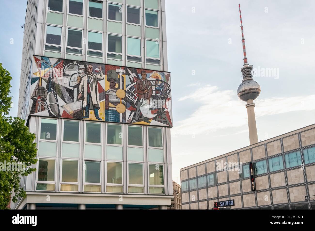 Berlin, Germany - May 21, 2019: Beautiful communist mosaic art at the ...
