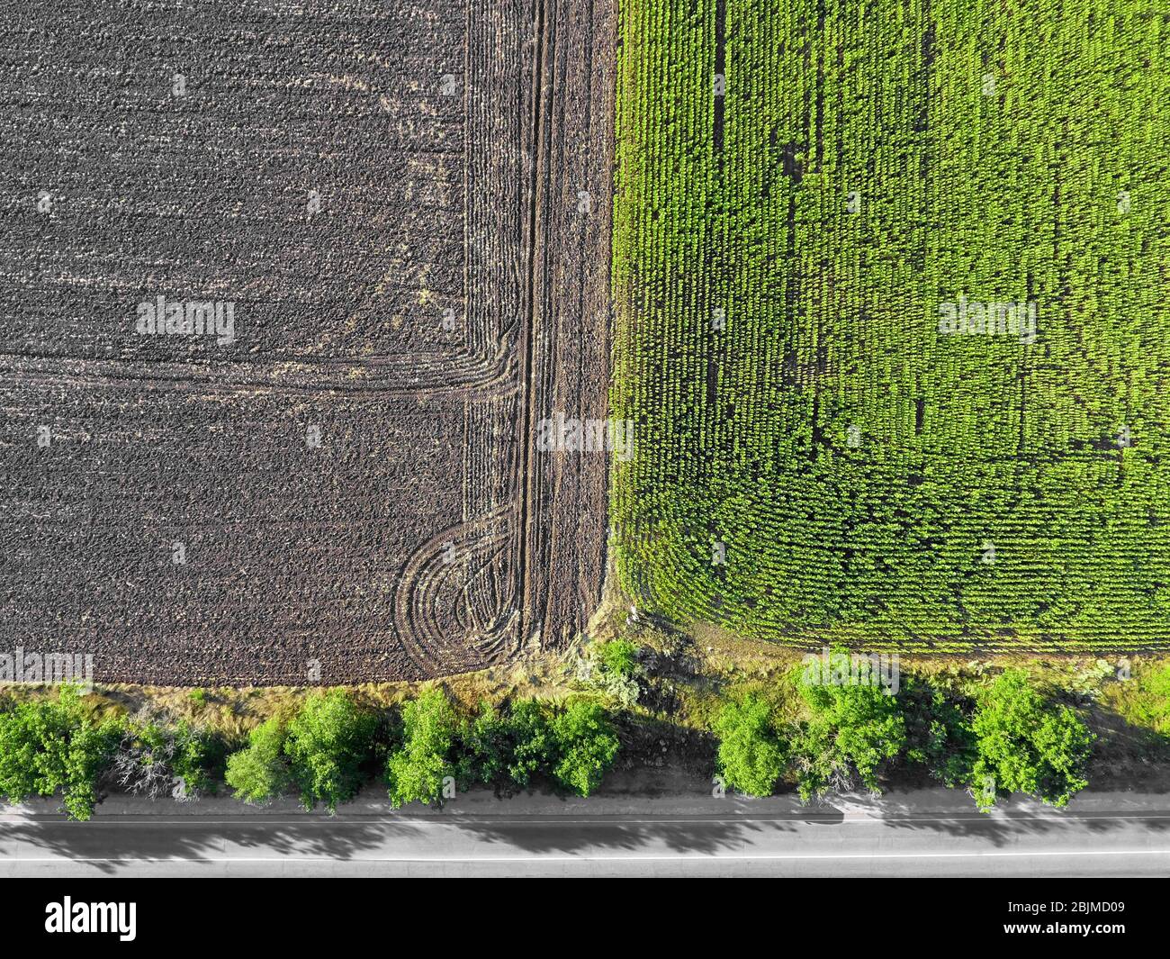 Top view on farmland quadrocopter hi-res stock photography and images ...