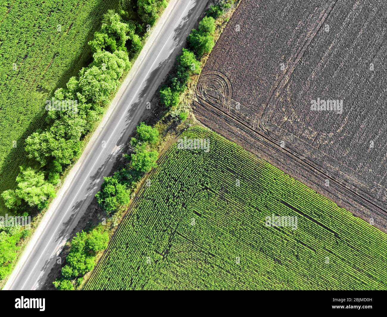 Top view on farmland quadrocopter hi-res stock photography and images ...