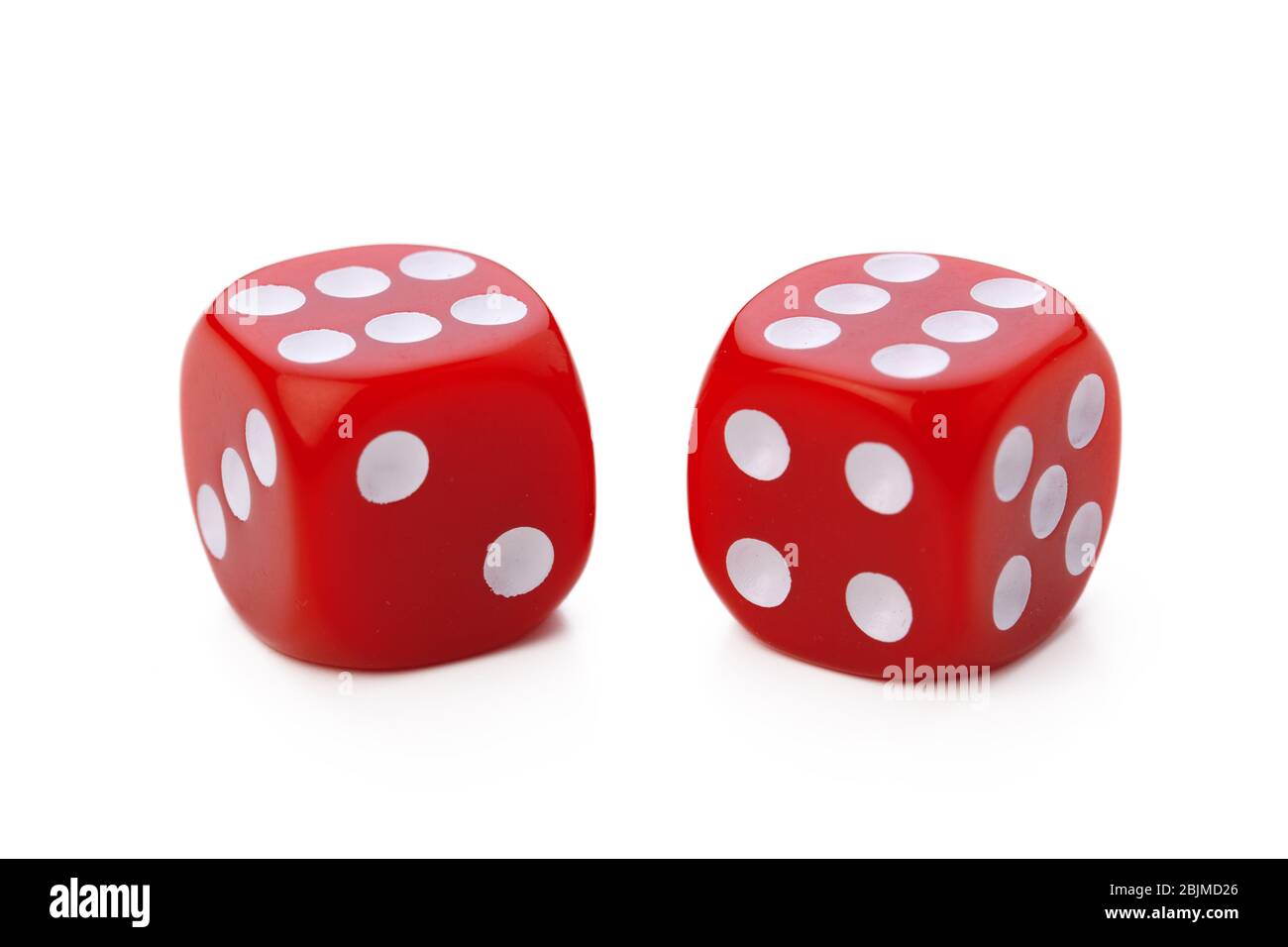 red dice isolated on white background. Close up Stock Photo - Alamy