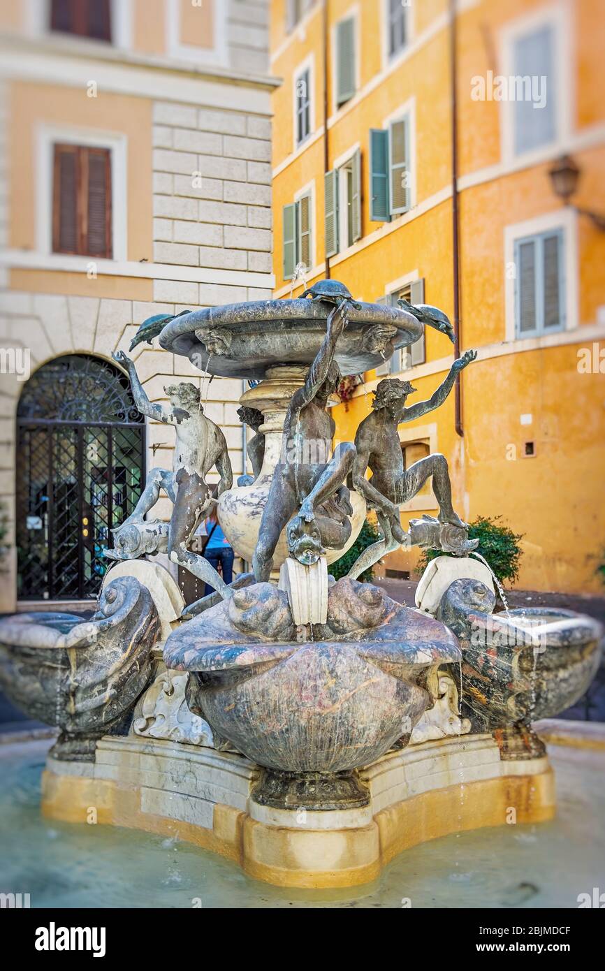 Fontane delle Tartarughe. Rome Italy. Beautiful antique stone Turtle ...