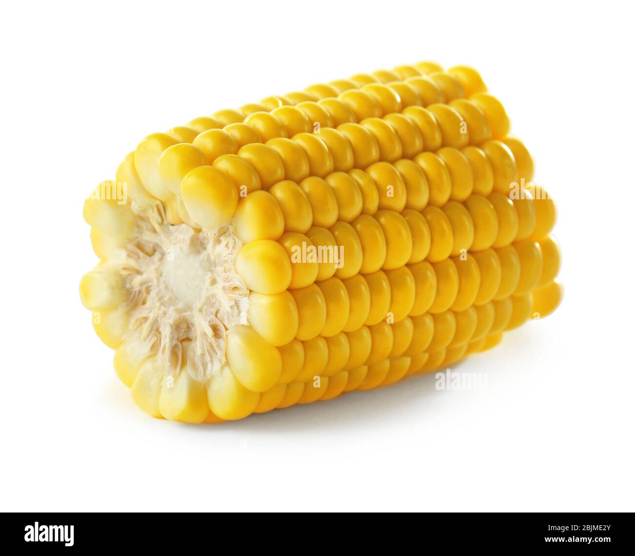 Piece of fresh corn cob, isolated on white Stock Photo - Alamy