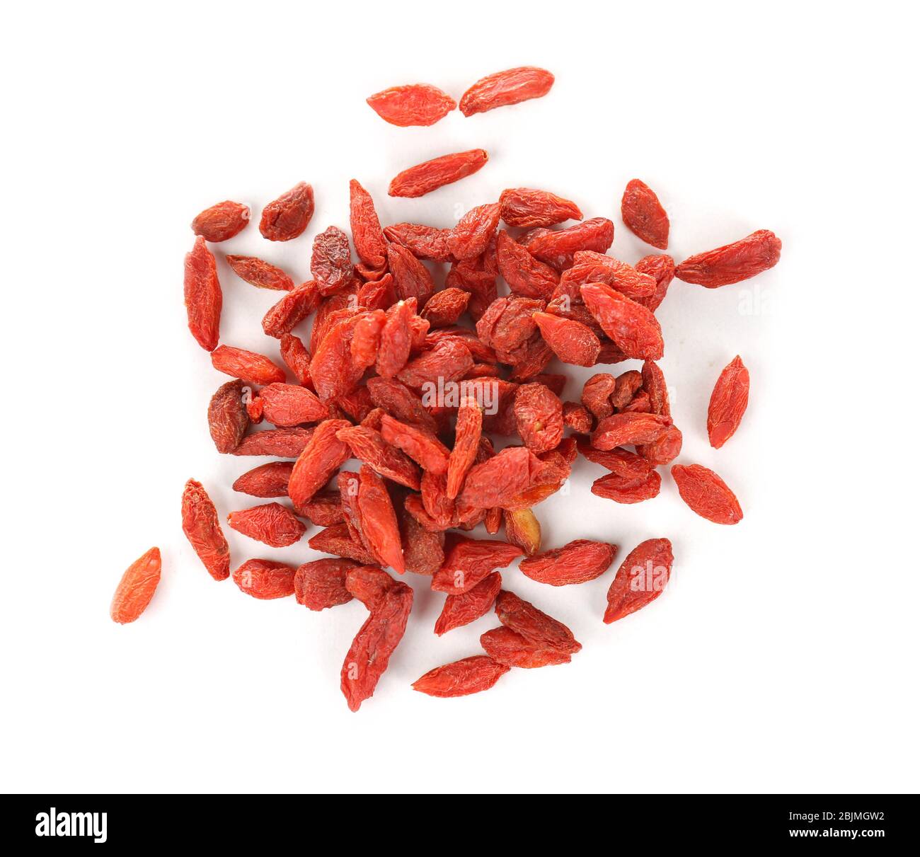 Red dried goji berries on white background Stock Photo - Alamy