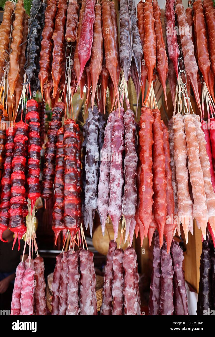 Vertical Image of Colorful Georgian Traditional Sweets Called ...
