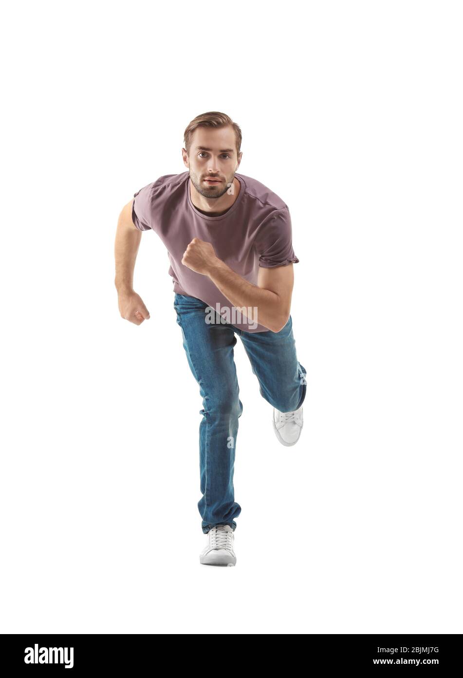 Man in jeans running hi-res stock photography and images - Alamy