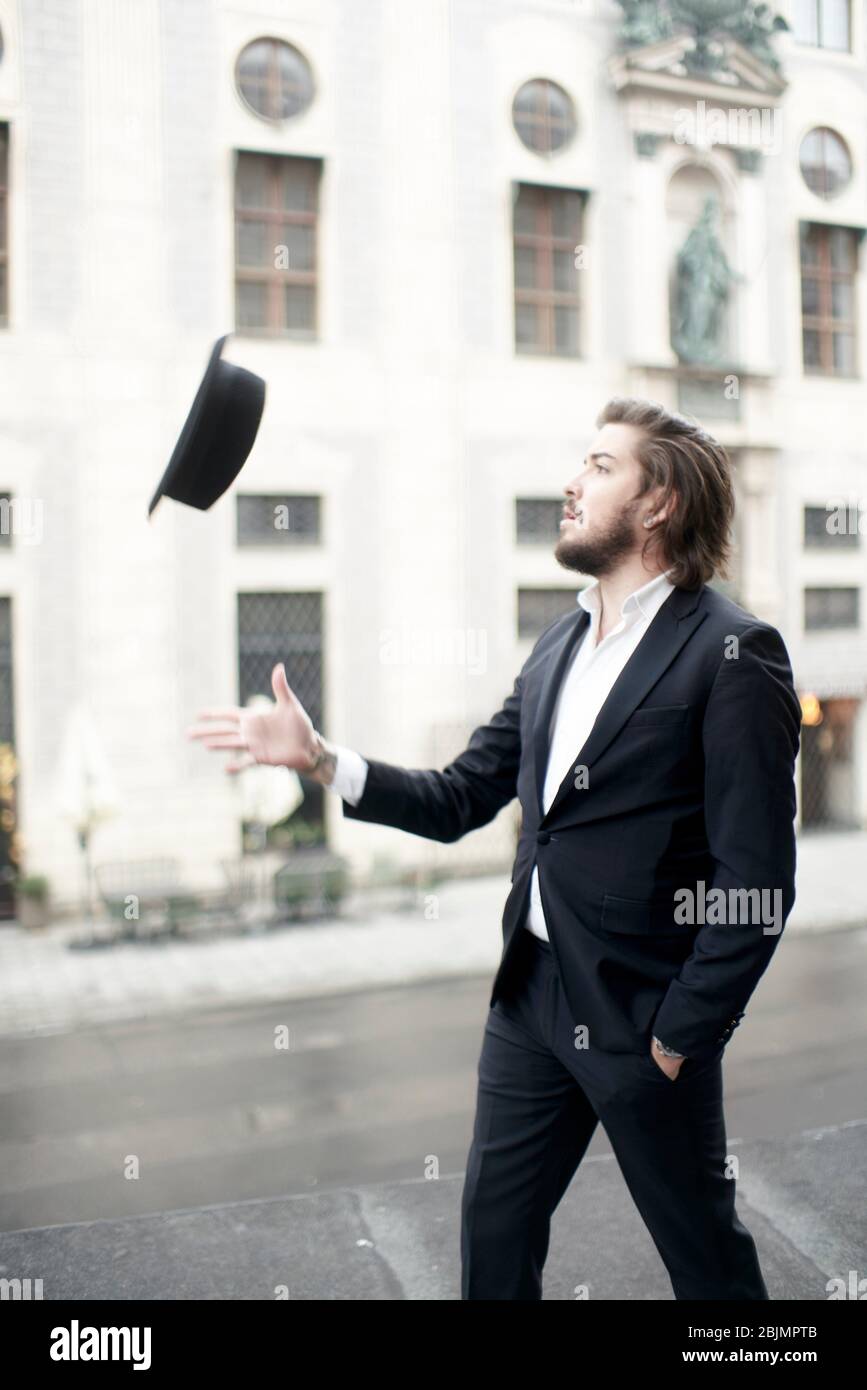 Man throwing hat hi-res stock photography and images - Alamy