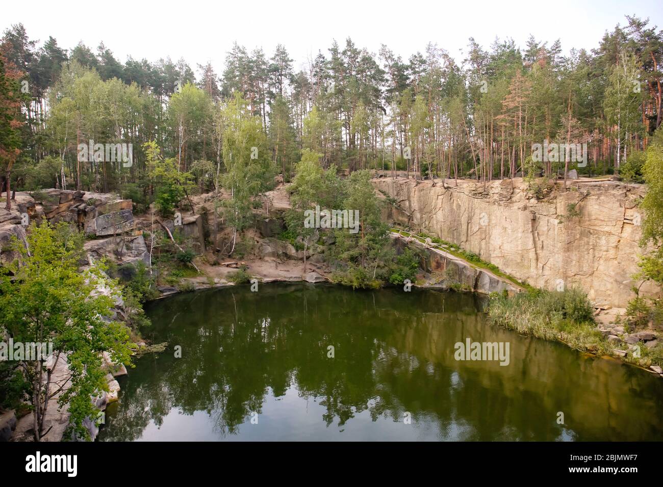Beautiful landscape with lake Stock Photo - Alamy