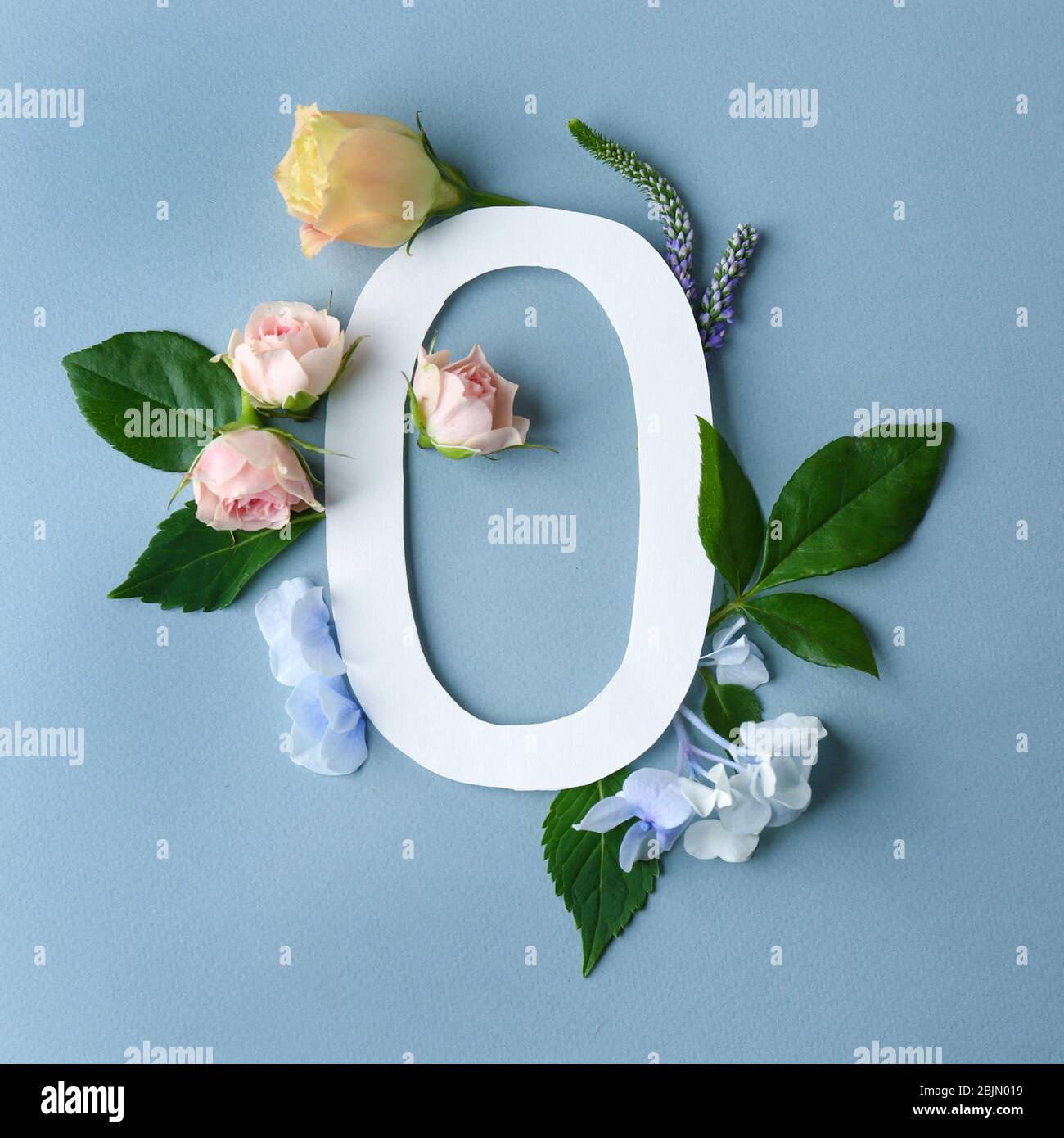 Floral number zero design hi-res stock photography and images - Alamy