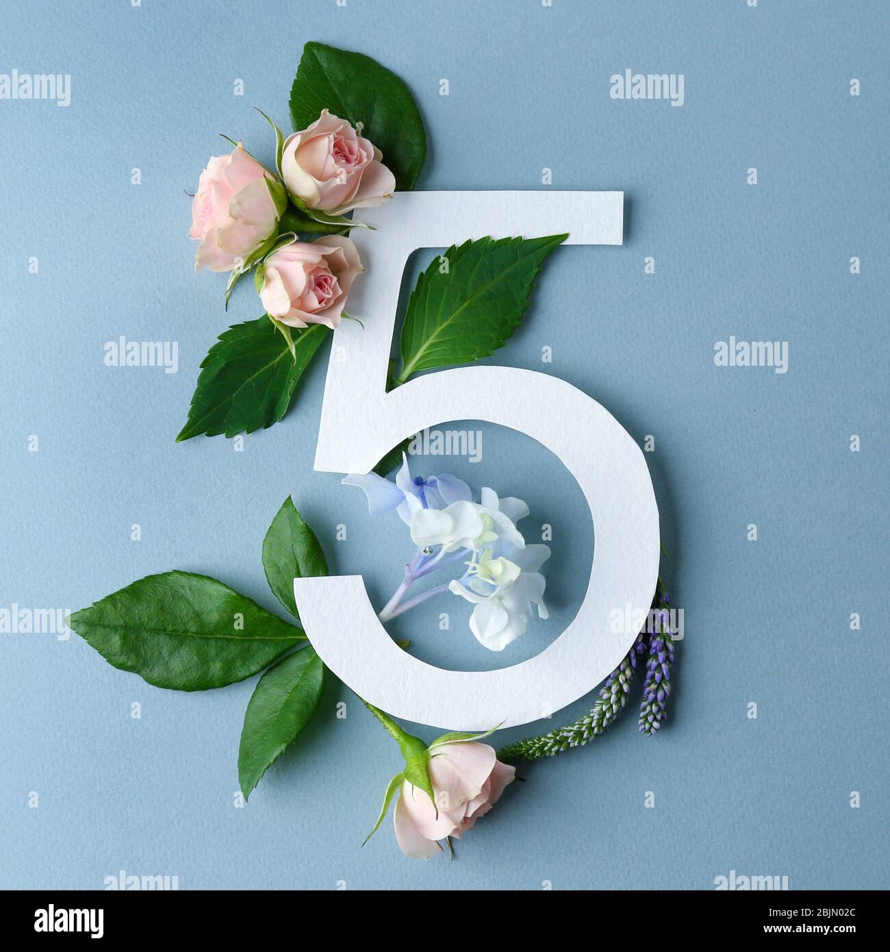 Floral number five design hi-res stock photography and images - Alamy