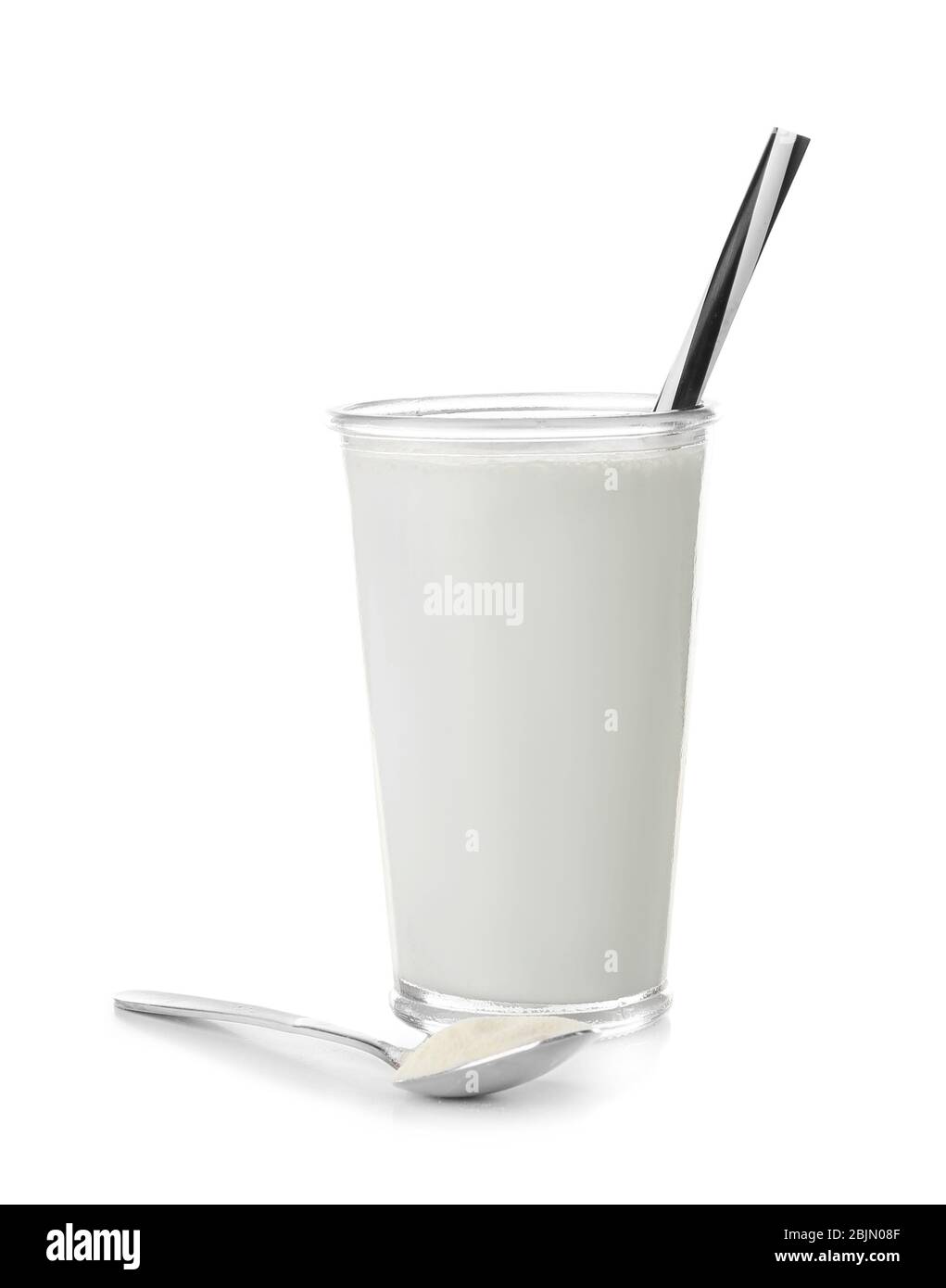 Casein protein powder and milk Cut Out Stock Images & Pictures - Alamy