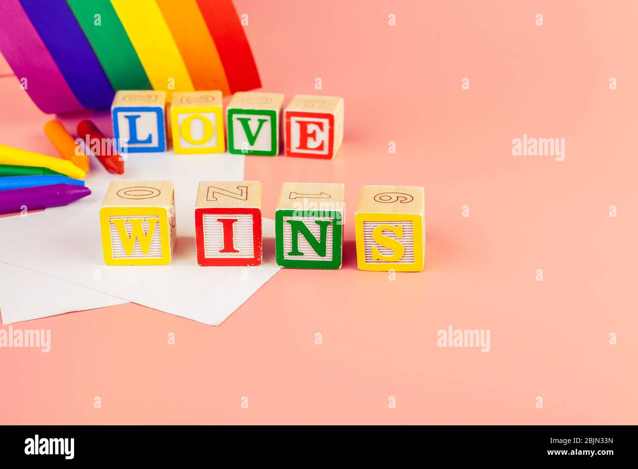 Colored pencils. LGBT people of color. Close up Stock Photo - Alamy