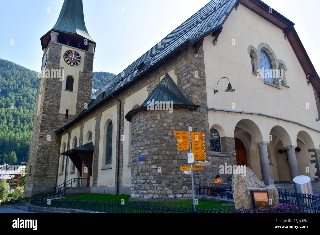 Zermatt church of st mauritius hi-res stock photography and images - Alamy