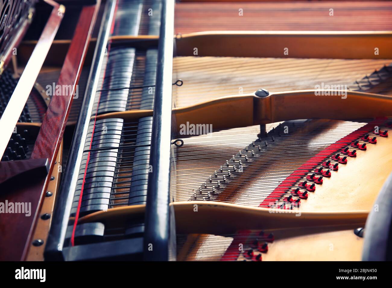 Mechanism of piano, closeup Stock Photo - Alamy