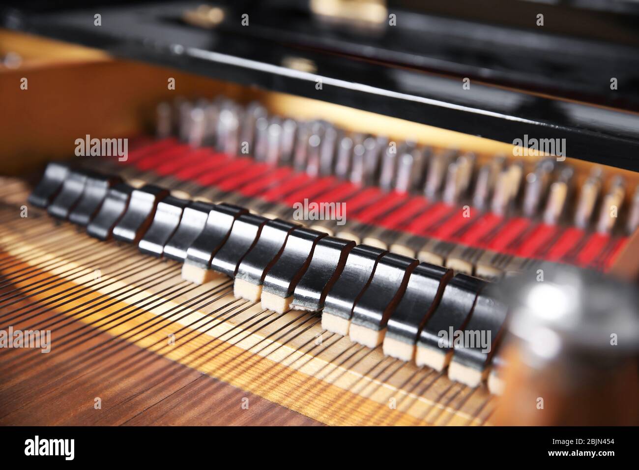 Mechanism of piano, closeup Stock Photo - Alamy