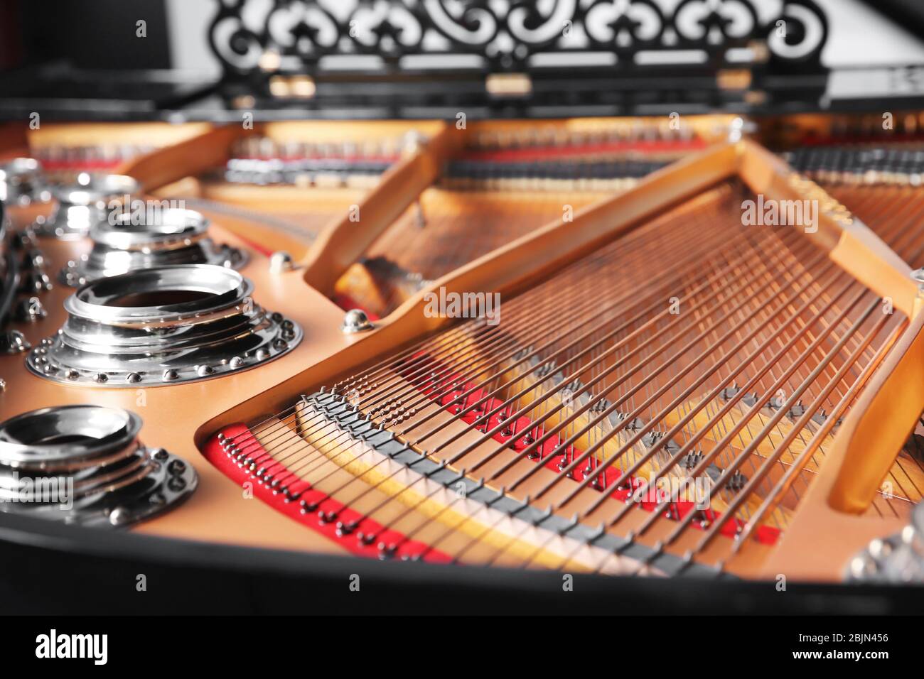 Mechanism of piano, closeup Stock Photo - Alamy